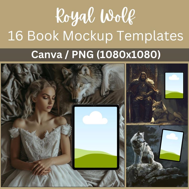 Royal Wolf - Book Mockup Template | Flat Lay | Bookstagram | Social Media | Stock Photography ...