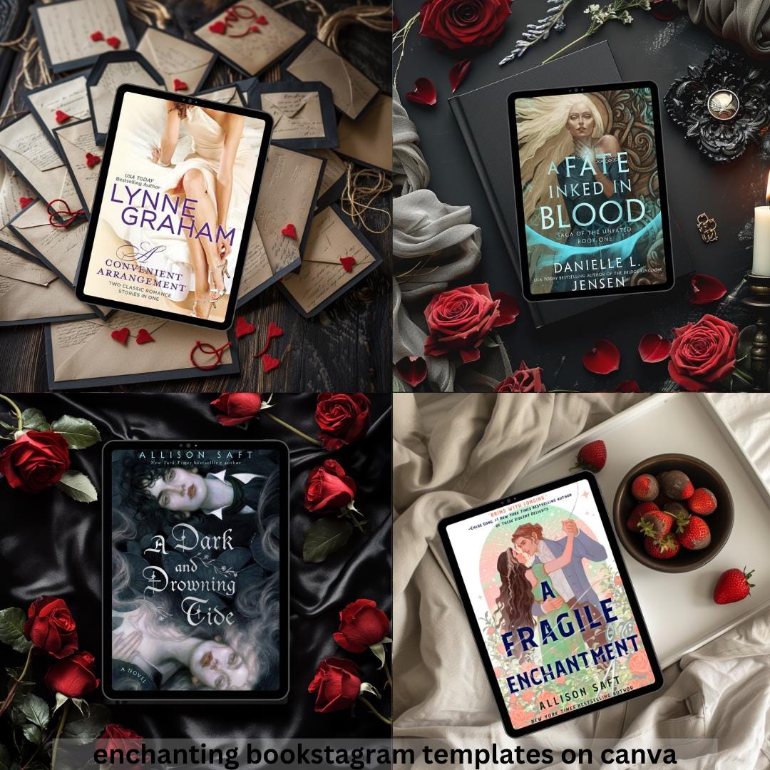 4 Red Romance Bookstagram Templates, Romance Mockup Templates, Flirty ...