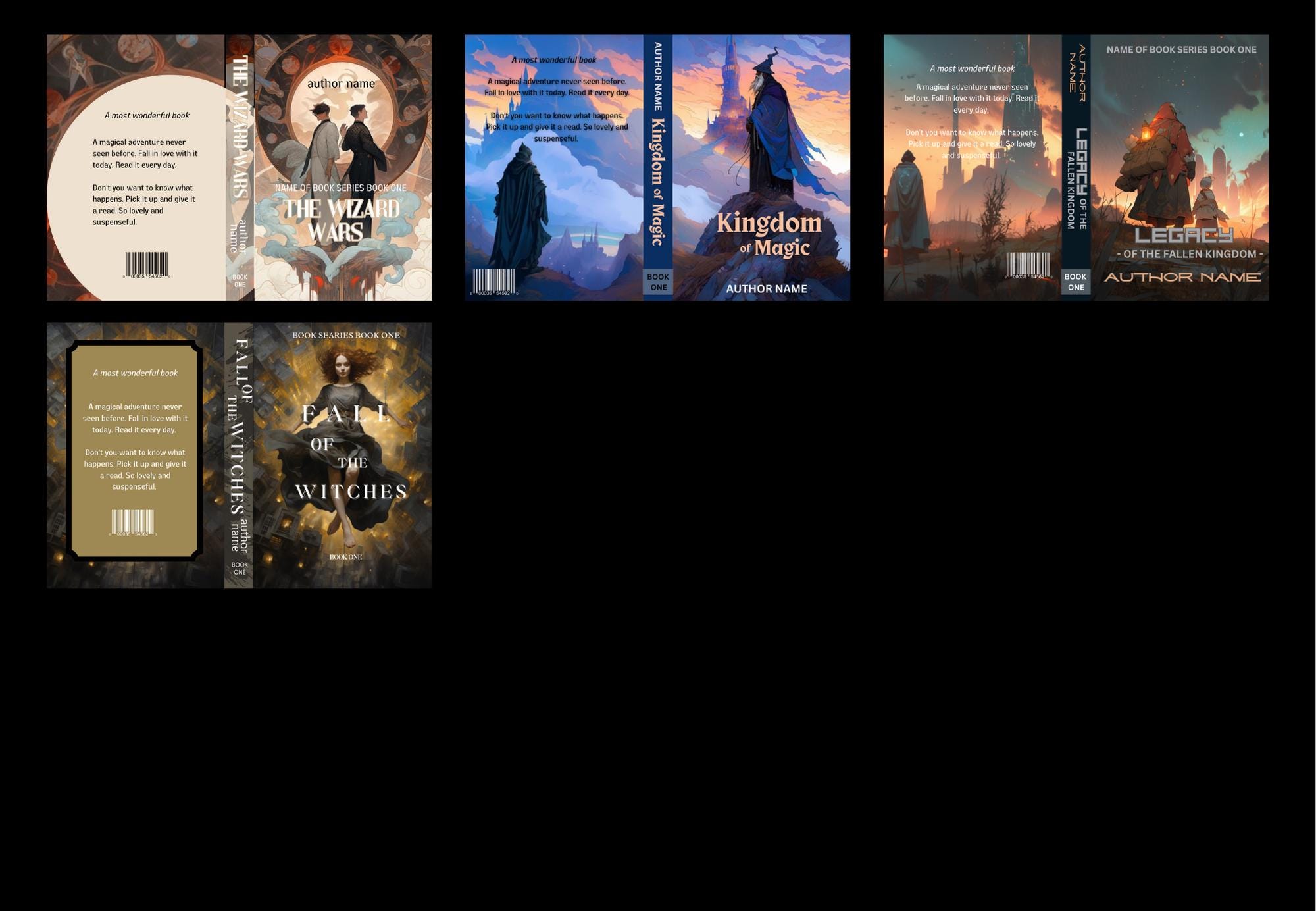 30 Front and Back Book Cover Layout Templates Paperback 6x9, Templates ...