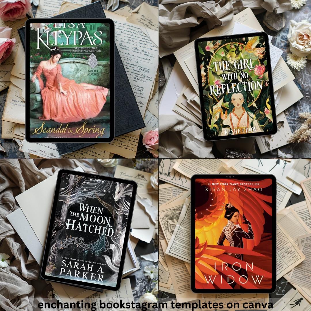 4 Paper Poetry Bookstagram Templates, Dark Academia Mockup Templates ...