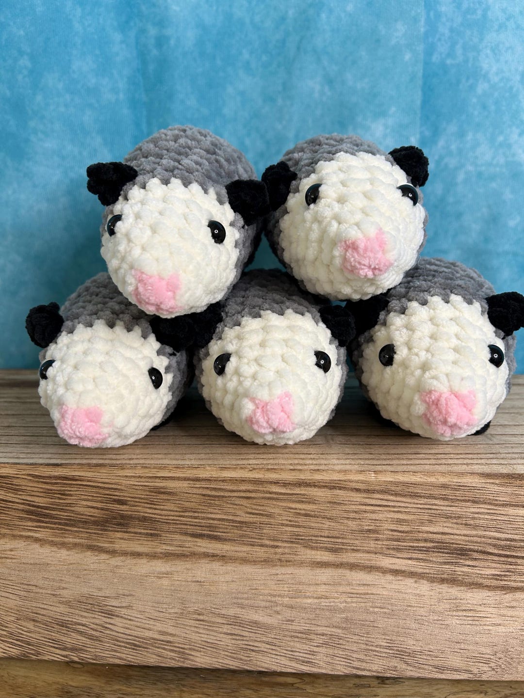 Crocheted Opossum Plushie: Handmade Polyester Stuffed Animal - Etsy