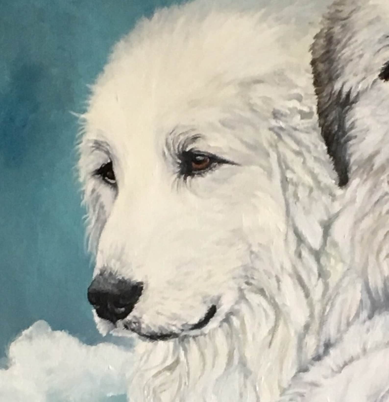 Great Pyrenees Oil Painting..heaven’s Guardians...18x24 Pyr Dog Heaven ...
