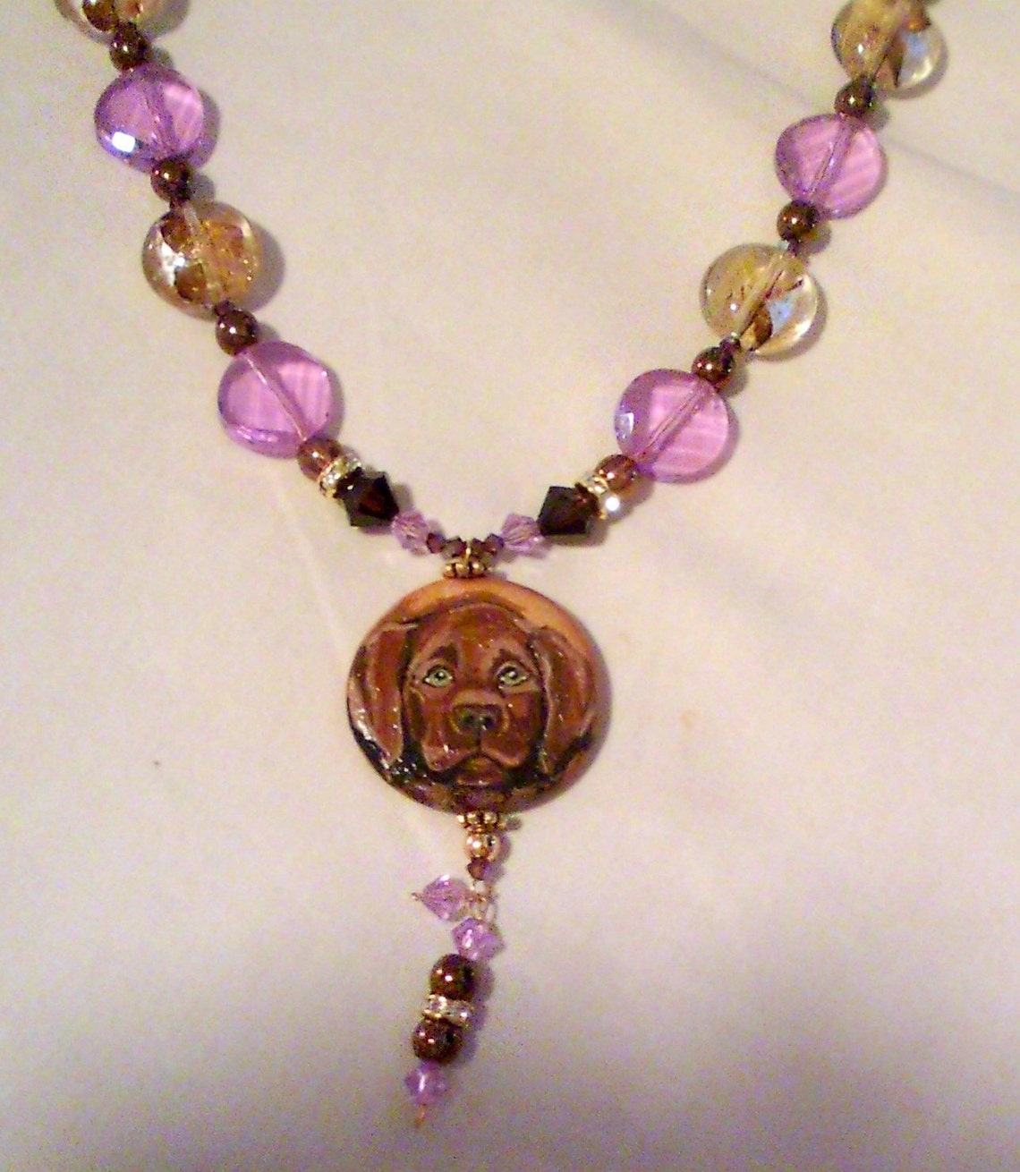 Chocolate Lab Retriever Pendant Necklace Hand Painted Gold - Etsy