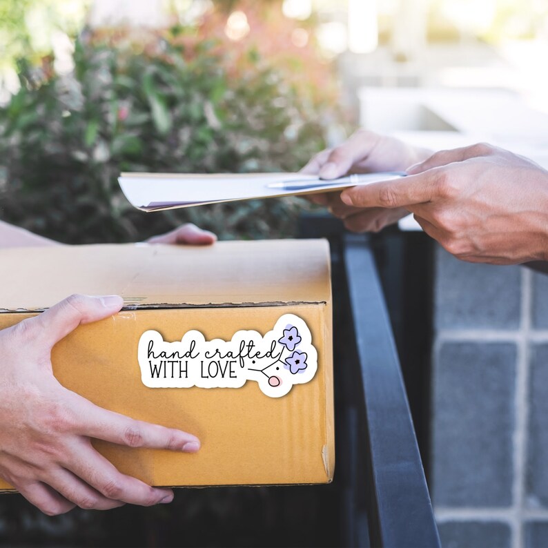 Packaging Mailing Sticker Sheets hand Crafted With Love A6 A4 Floral ...