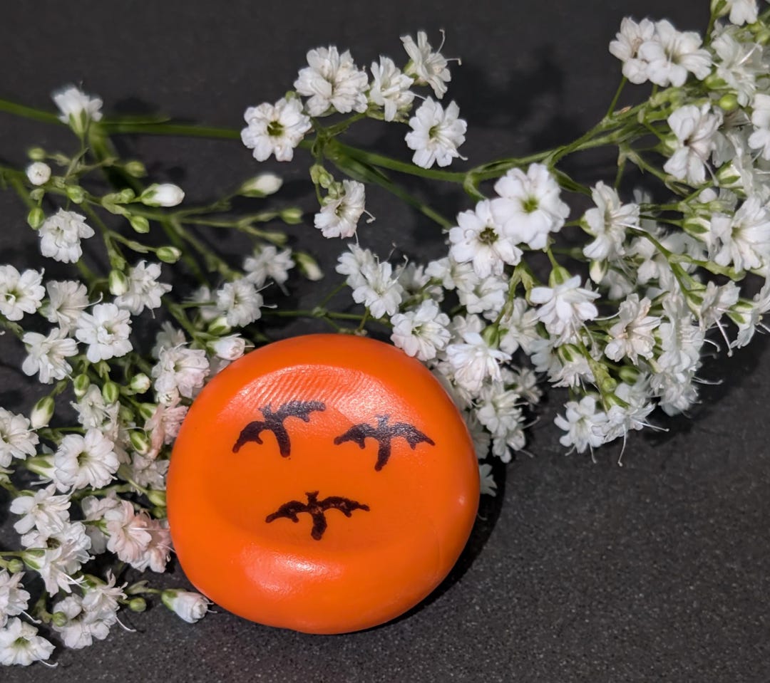 Orange Clay Bat Trio Stone: Halloween Fidget Worry Stone - Etsy