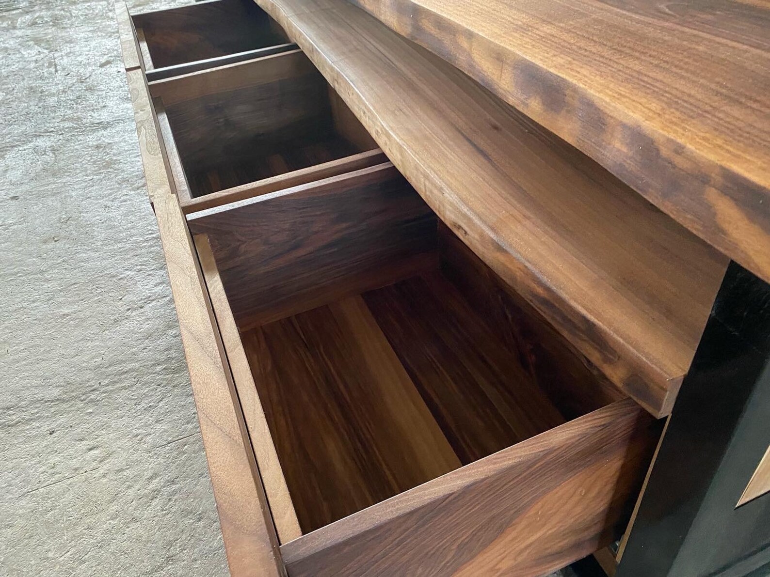 Custom Order Live Edge Walnut Wood Tv Unit, Wooden Console,natural Edge ...