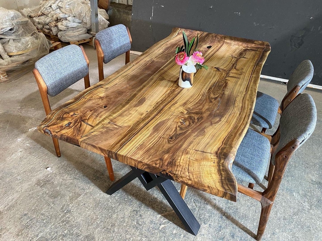 Custom Hackberry Wooden Natural Live Edge Dining Table/ Coffee Table ...