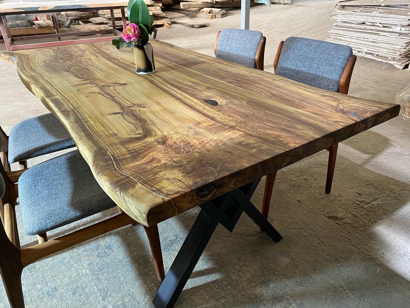 Custom Hackberry Wooden Natural Live Edge Dining Table/ Coffee Table ...