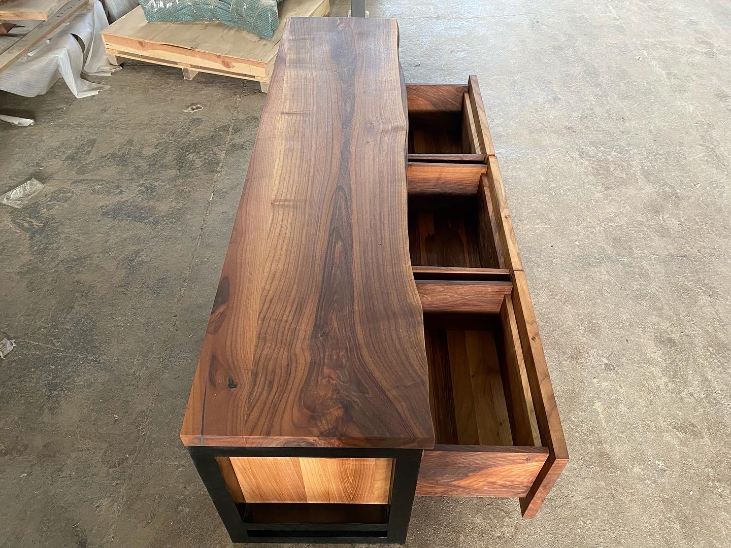 Custom Order Live Edge Walnut Wood Tv Unit, Wooden Console,natural Edge ...