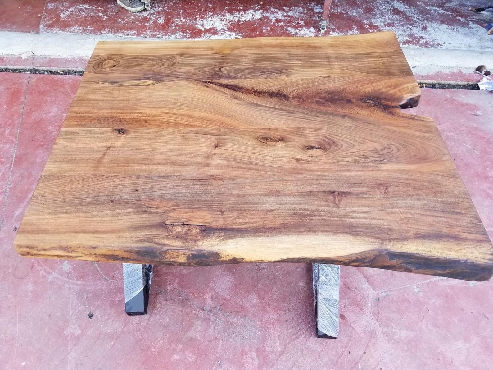 Custom Order Square Solid Rustic Natural Edge Walnut Dining Table ...