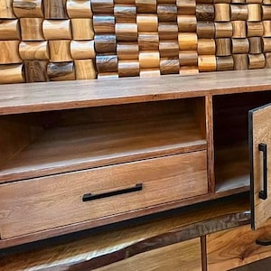 Custom Order Walnut Wood Modern Console, Modern Sideboard, Solid Wood ...