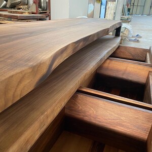 Custom Order Live Edge Walnut Wood Tv Unit, Wooden Console,natural Edge ...