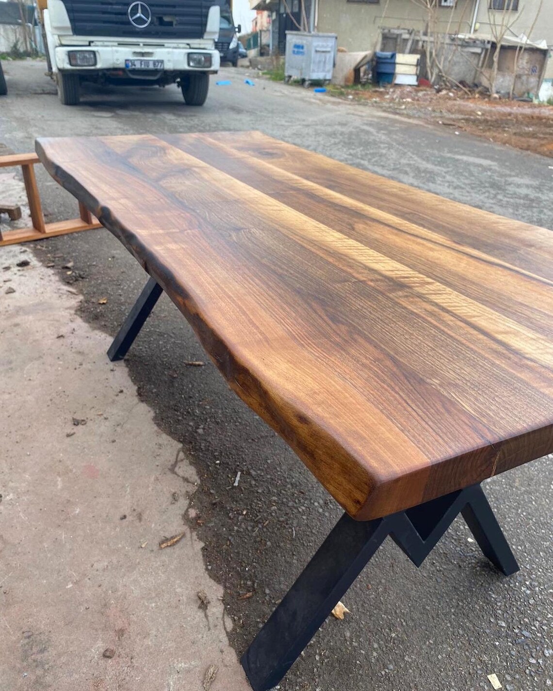 Made to Order Live Edge Walnut Wood Kitchen Table/ Walnut Dining Table ...