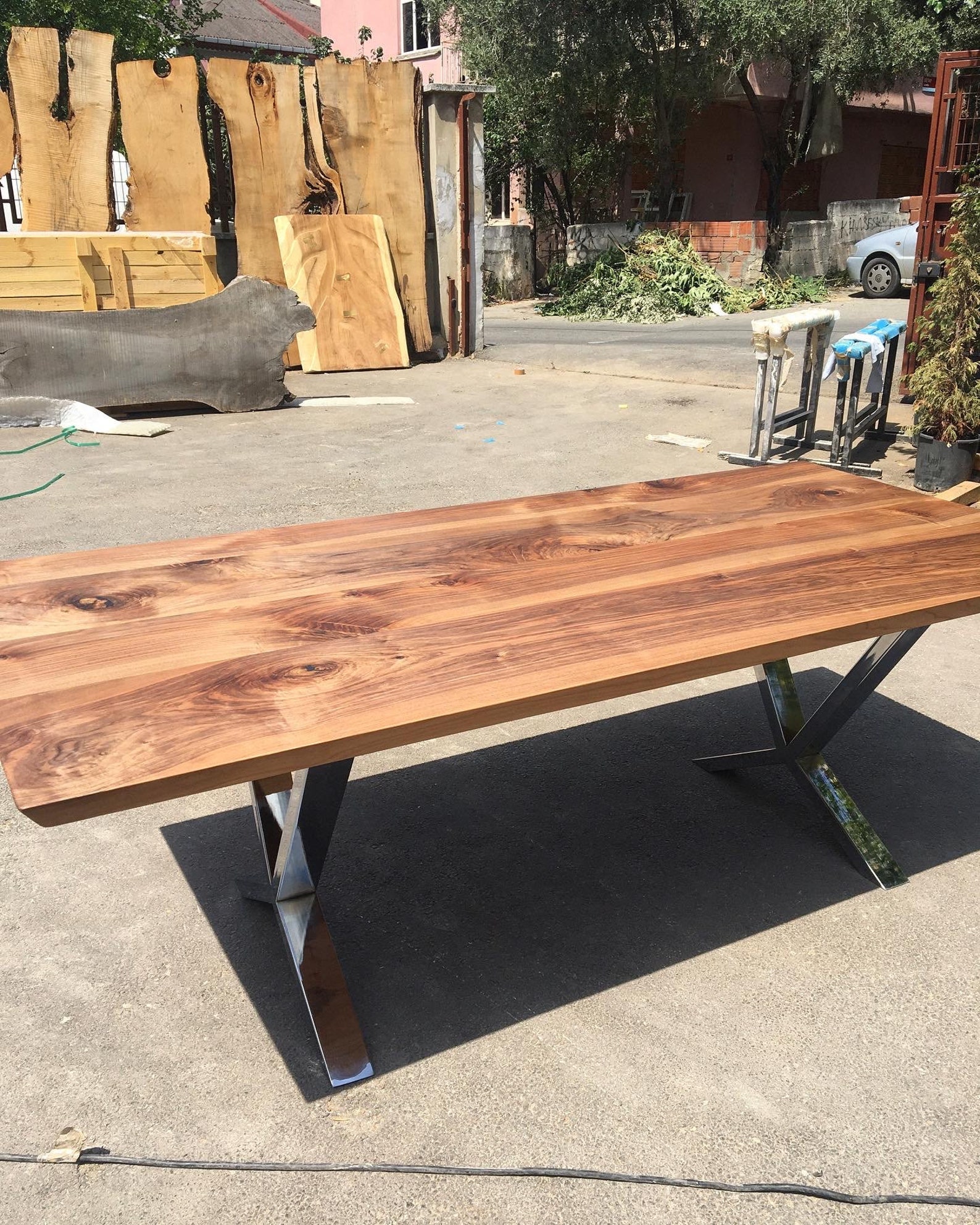 Made to Order Bullnose Edge Walnut Wooden Dining Table/ Walnut Coffee ...