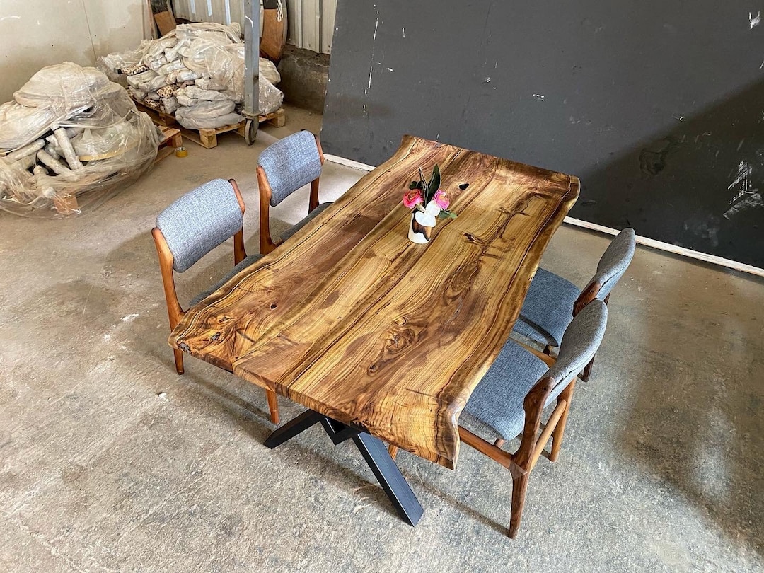 Custom Hackberry Wooden Natural Live Edge Dining Table/ Coffee Table ...