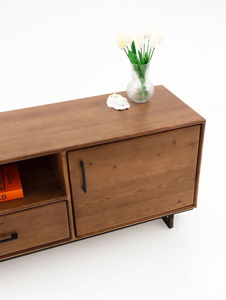 Custom Order Walnut Wood Modern Console, Modern Sideboard, Solid Wood ...