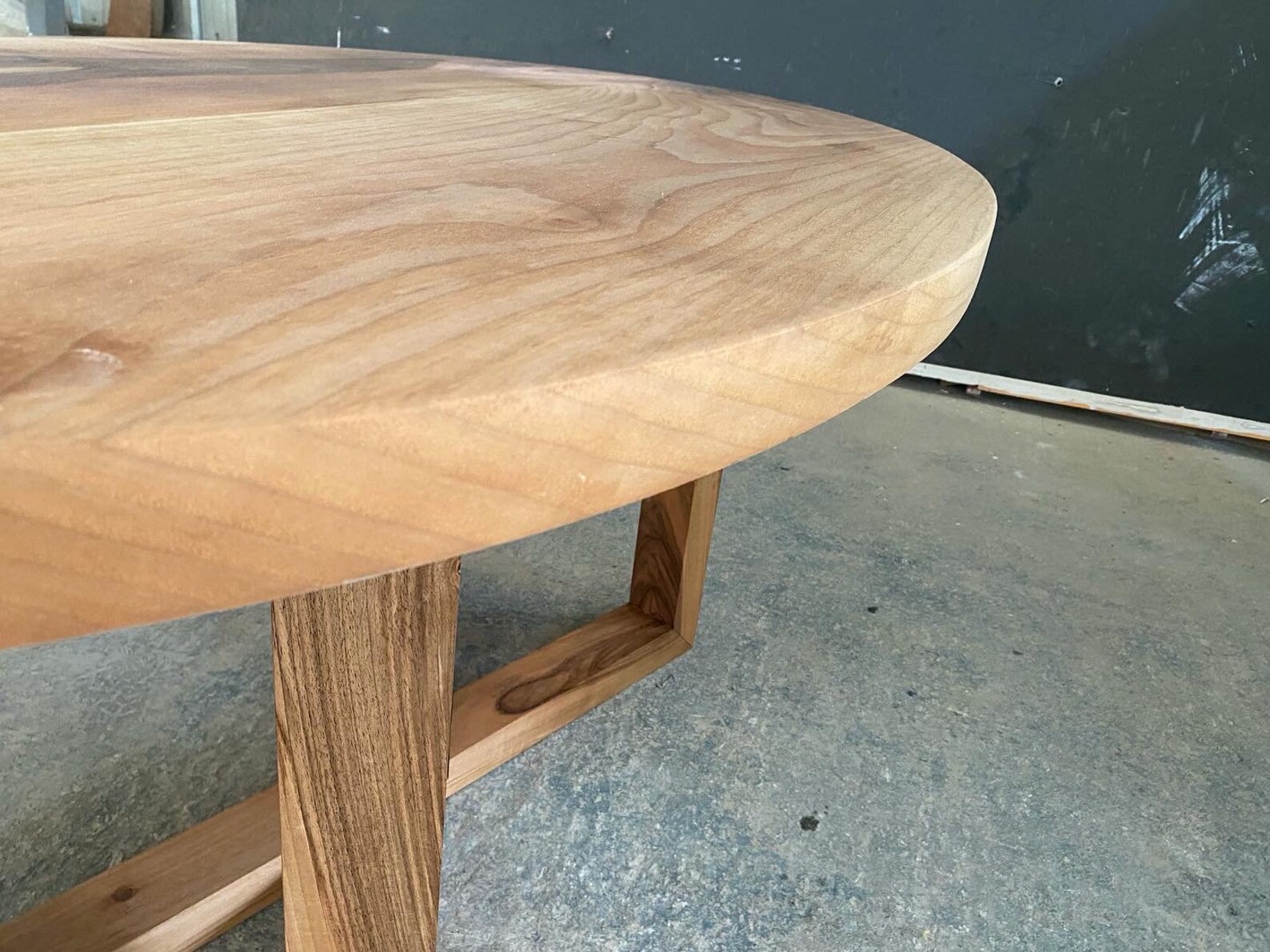 Custom Handmade Light Brown Walnut Wood Oval Dining Table/ Oval Wooden ...