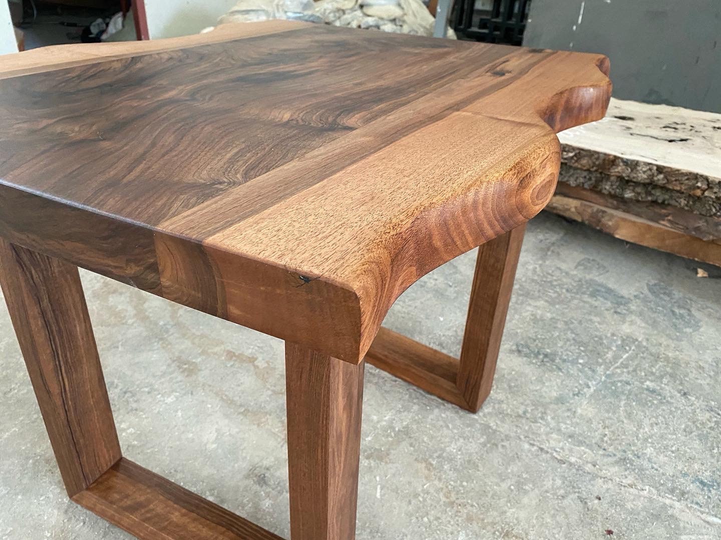 Custom Square Walnut Wood Live Edge Dining Table/ Square Wooden Coffee ...