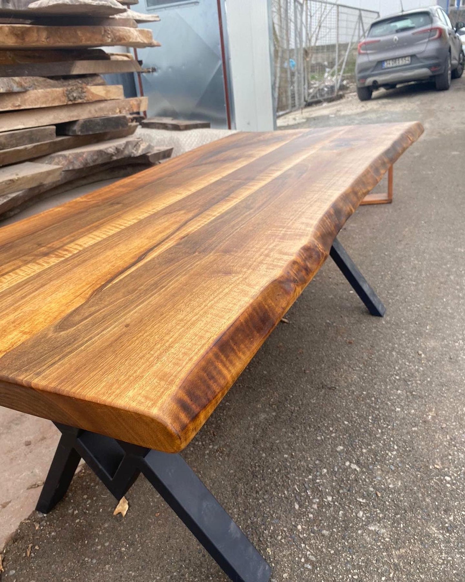 Made to Order Live Edge Walnut Wood Kitchen Table/ Walnut Dining Table ...