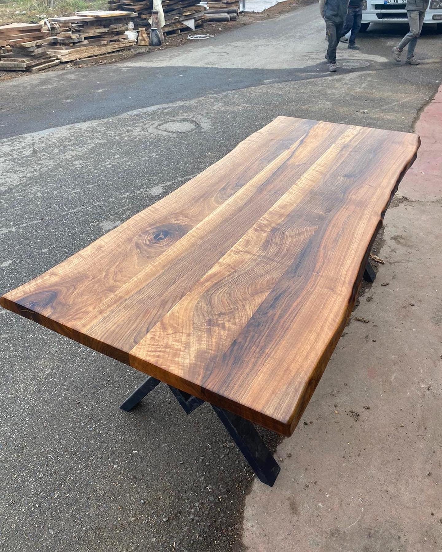 Made to Order Live Edge Walnut Wood Kitchen Table/ Walnut Dining Table ...