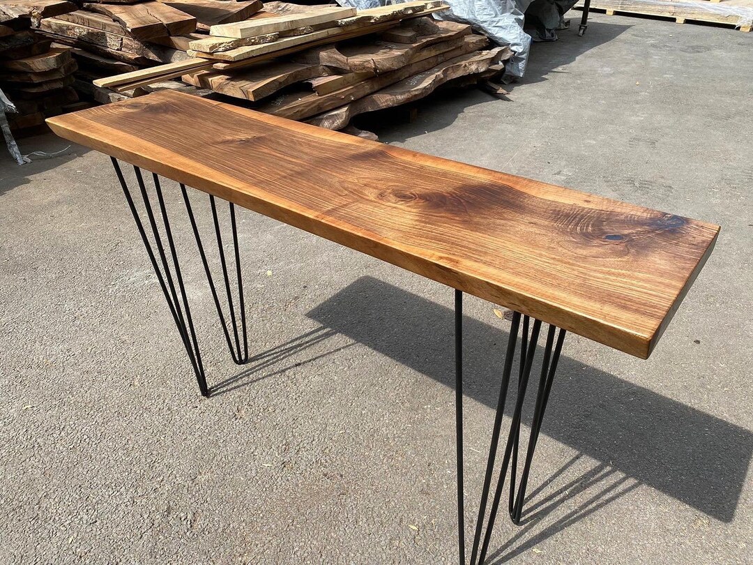 Custom Order Walnut Wood Entryway Table/ Walnut Console Table/ Wooden ...