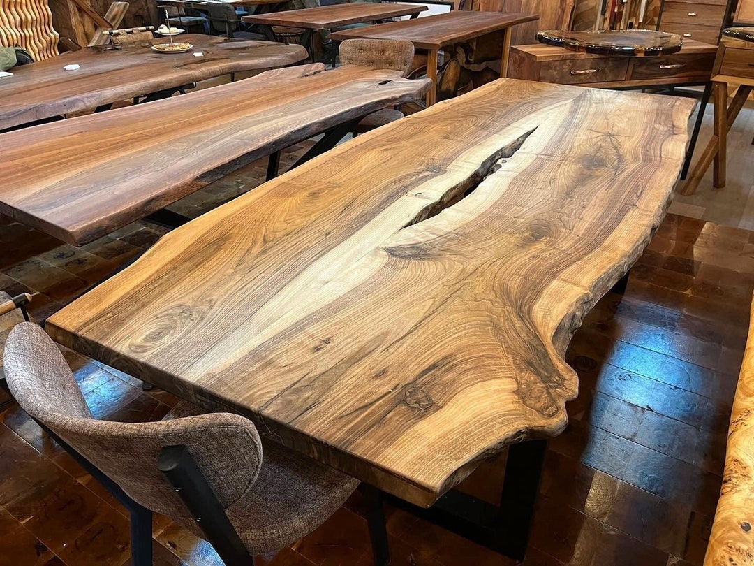 Custom Special Natural Live Edge Walnut Wood Dining Table,live Edge Coffee Table, Office Table ...