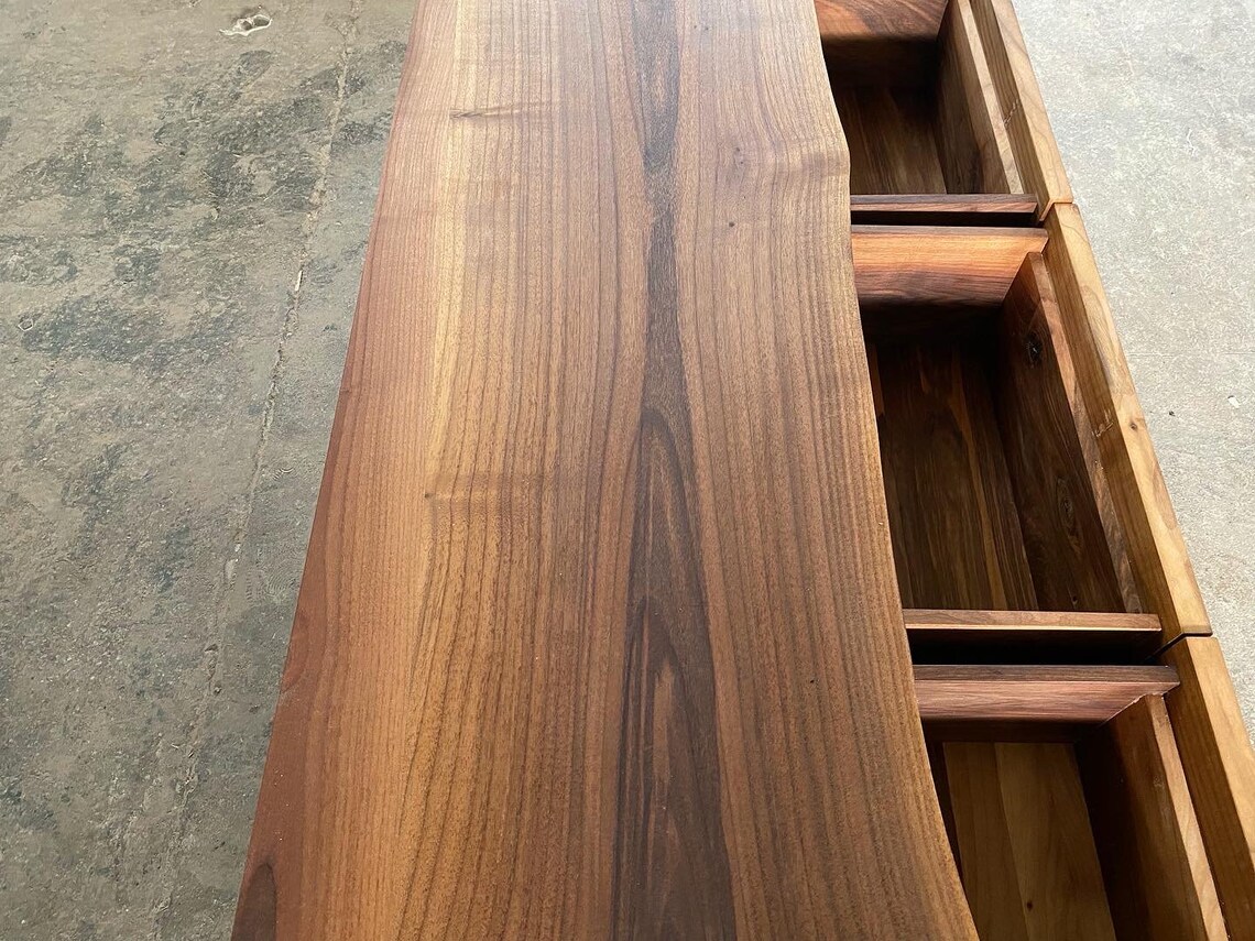 Custom Order Live Edge Walnut Wood Tv Unit/ Wooden Console/natural Edge ...