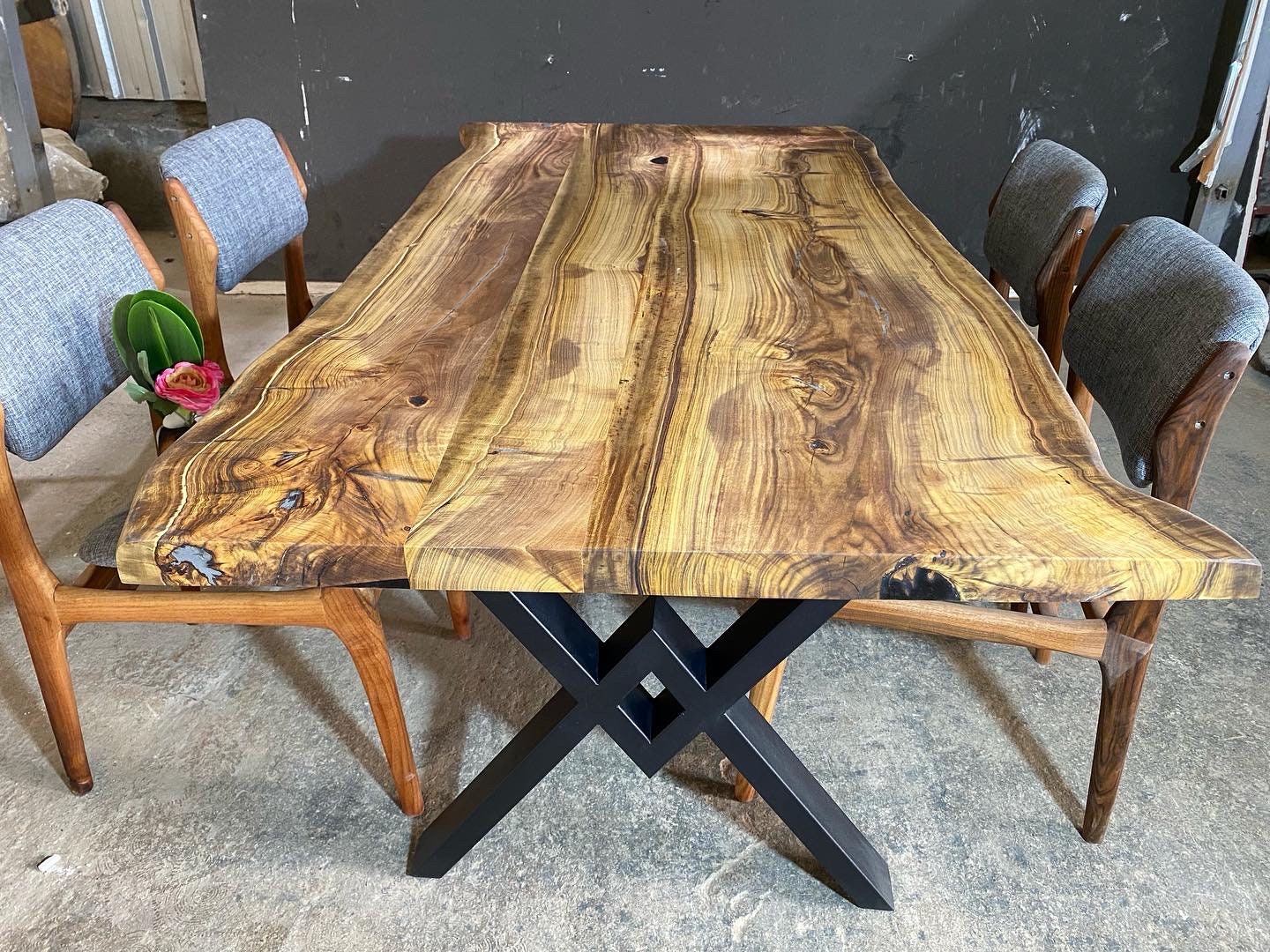 Custom Hackberry Wooden Natural Live Edge Dining Table/ Coffee Table ...