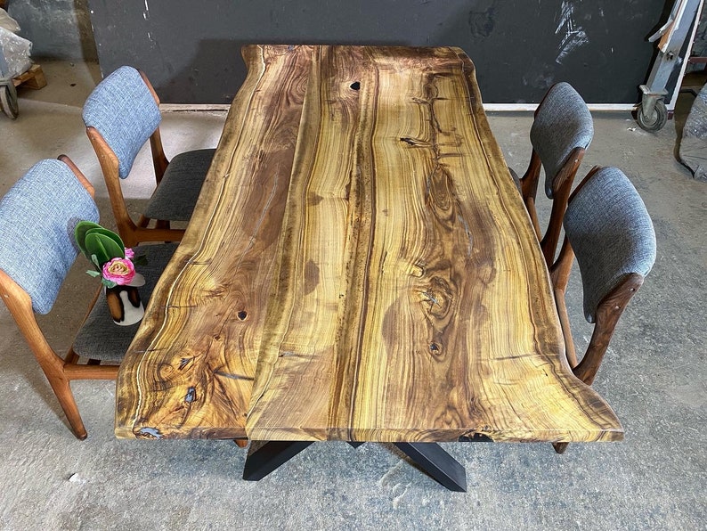 Custom Hackberry Wooden Natural Live Edge Dining Table/ Coffee Table ...