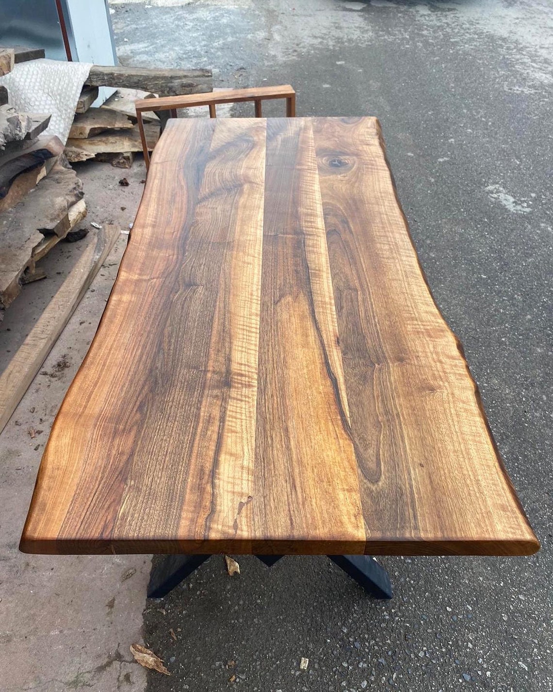 Made to Order Live Edge Walnut Wood Kitchen Table/ Walnut Dining Table ...