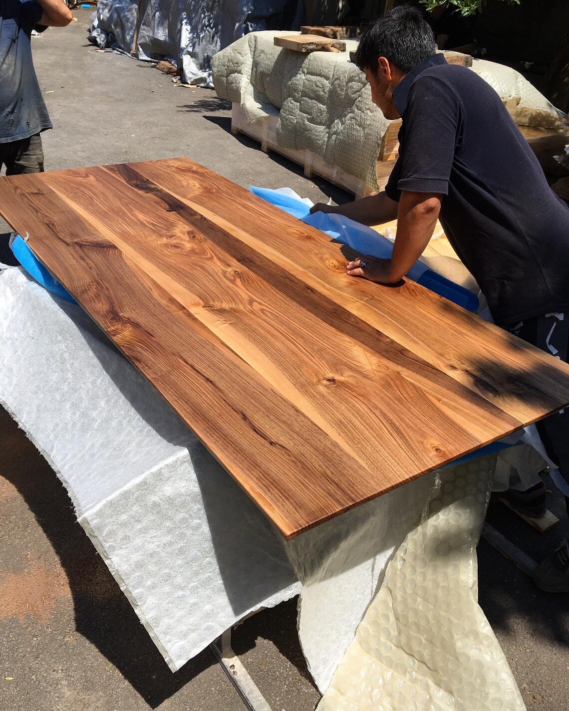 Made to Order Bullnose Edge Walnut Wooden Dining Table/ Walnut Coffee ...