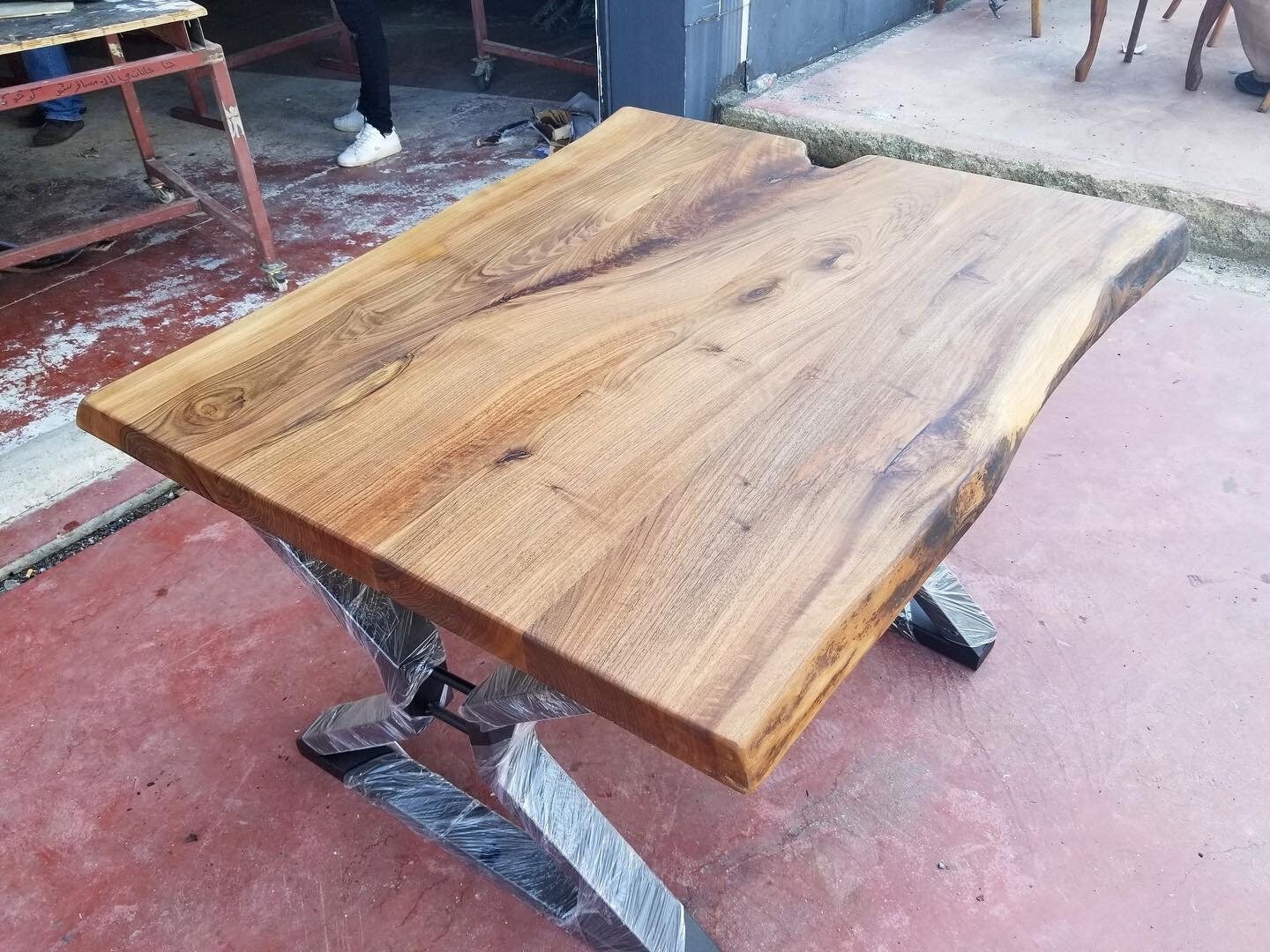 Custom Order Square Solid Rustic Natural Edge Walnut Dining Table ...