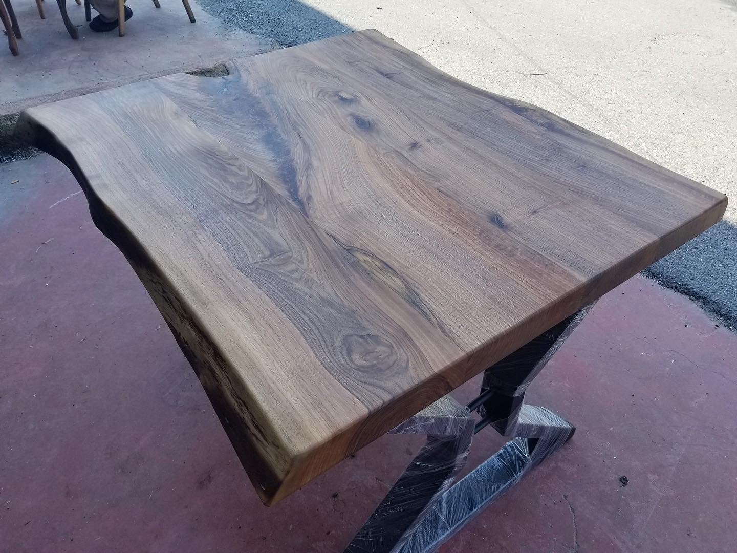 Custom Order Square Solid Rustic Natural Edge Walnut Dining Table ...