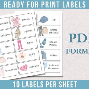 Kids Dresser Drawer Labels, Printable Baby Nursery Closet Storage ...
