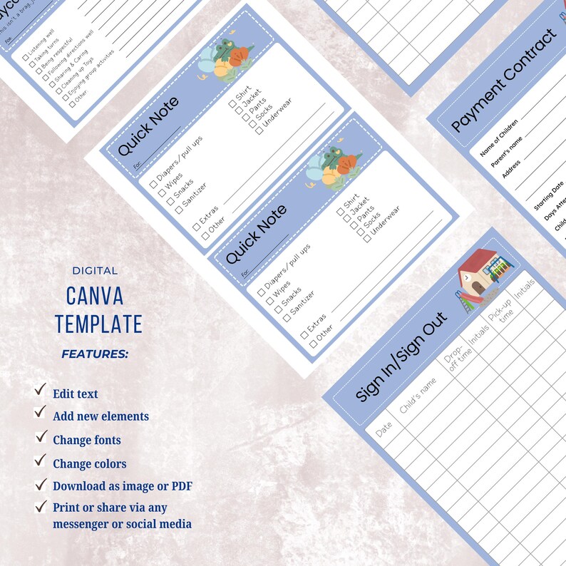 Daycare Forms Documents, Printable Teacher Home Mail Note, Childcare ...