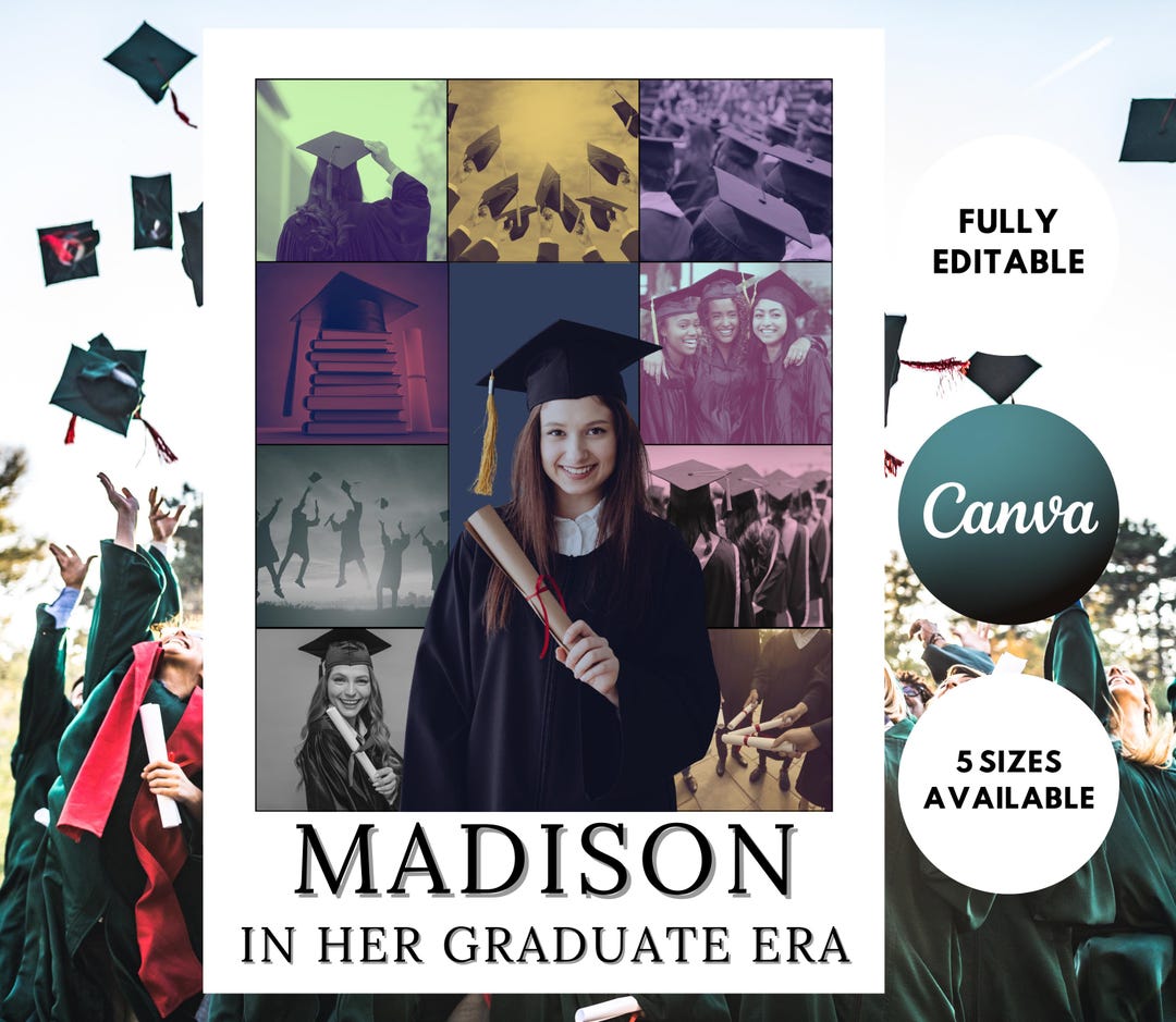 Editable in My Graduation Era Poster Template, Grad Photo Collage Gift ...