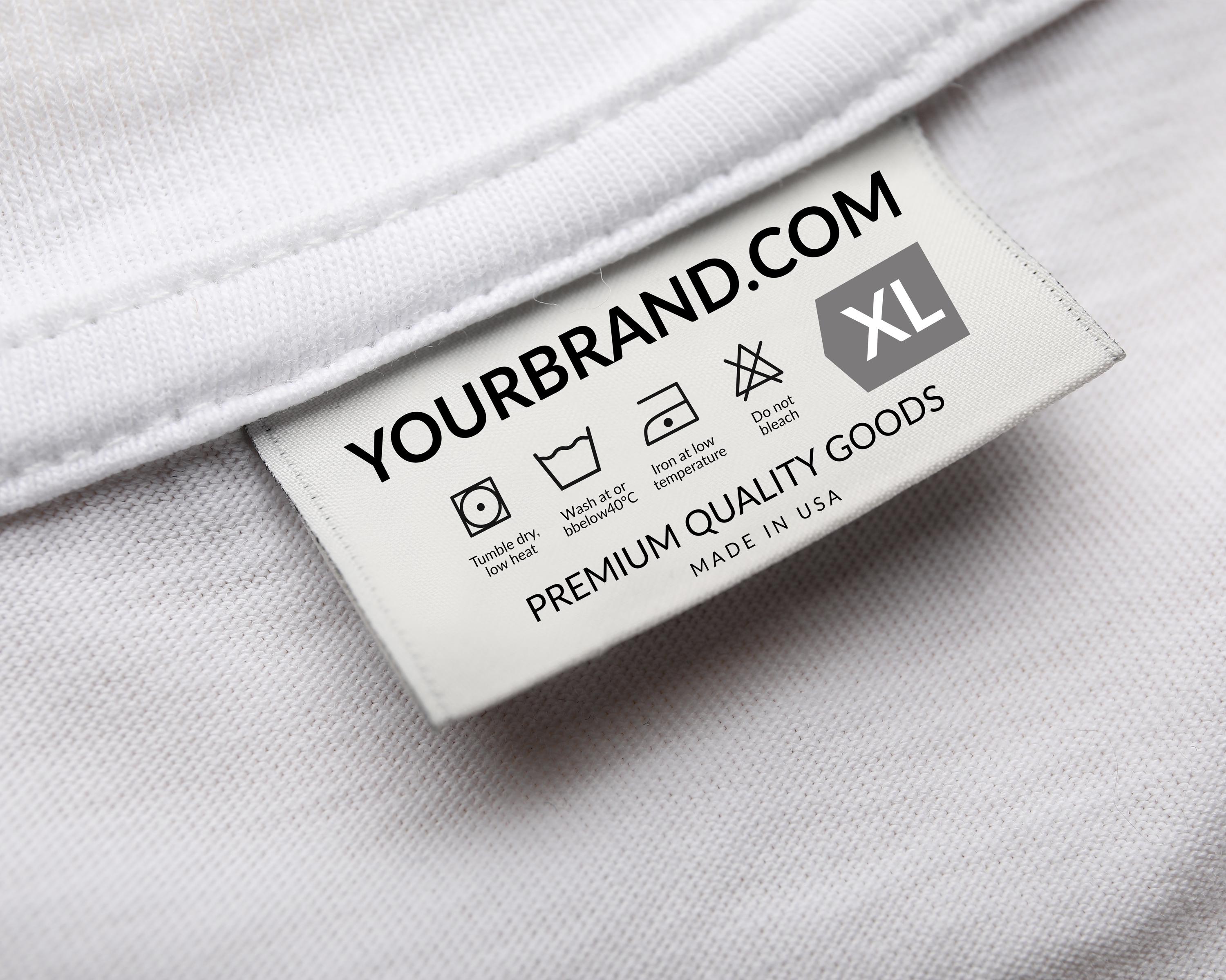 Editable Clothing Logo Brand Tag Bundle, Shirt Label DIY Care Icons PNG ...