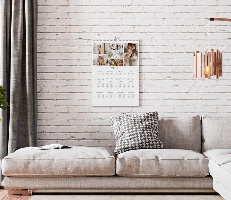 2026 Wall Photo Calendar Template, DIY Custom Family Summer Vacation ...