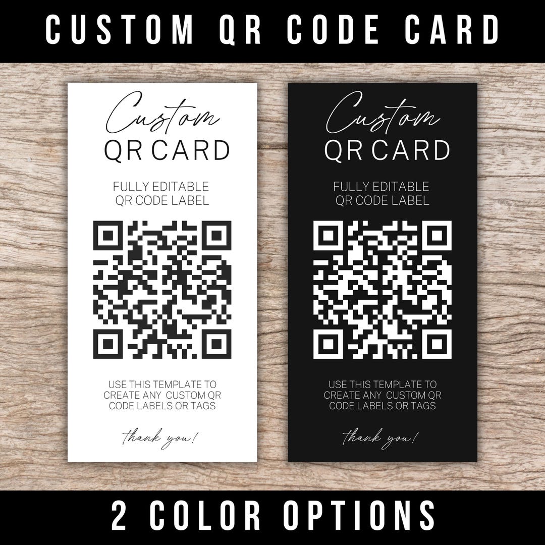 Modèle personnalisé de carte de code QR, sticker modifiable pour ...