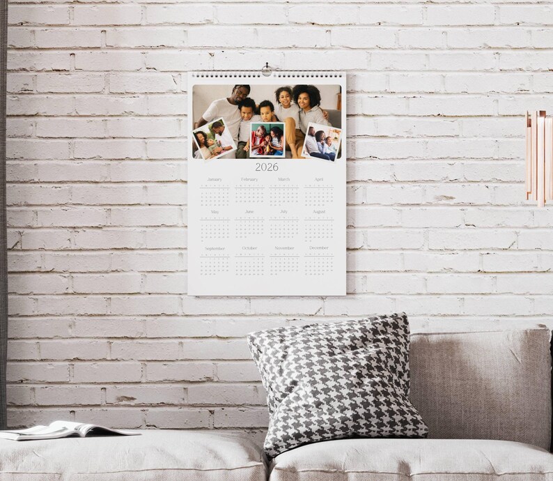 Editable 2026 Wall Photo Calendar Template, DIY Custom Family Memories ...