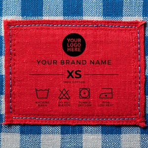Editable Clothing Logo Brand Tag Bundle, Shirt Label DIY Care Icons PNG ...