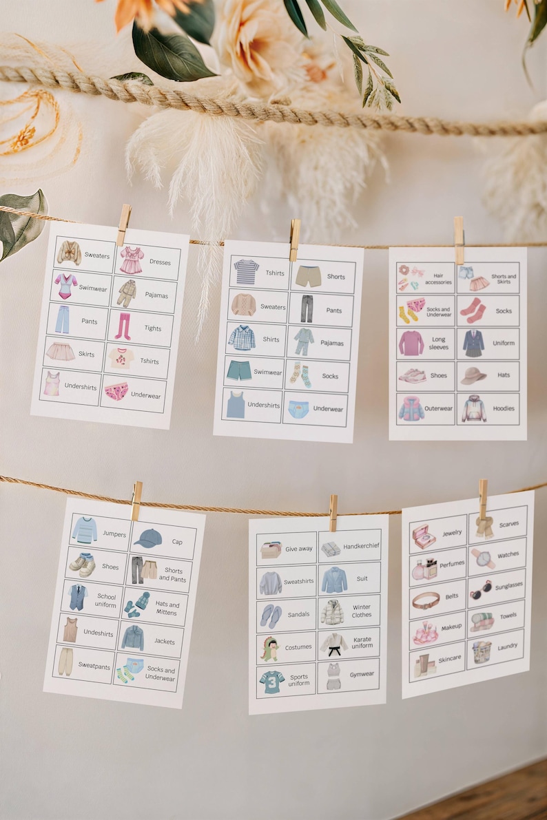 Kids Dresser Drawer Labels, Printable Baby Nursery Closet Storage ...