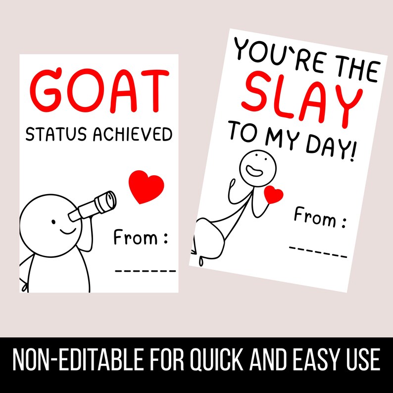 School Valentine Slang Cards Bundle, Gen Z Funny Printable Classroom ...