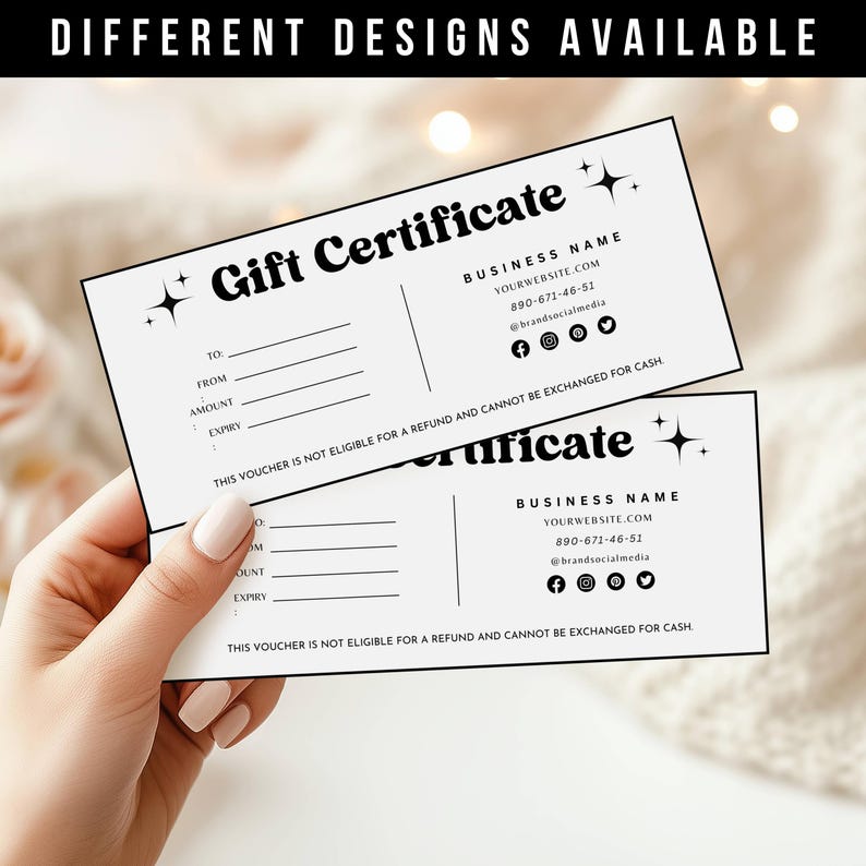 Editable Gift Certificate Template, Minimalist Discount Voucher, DIY ...