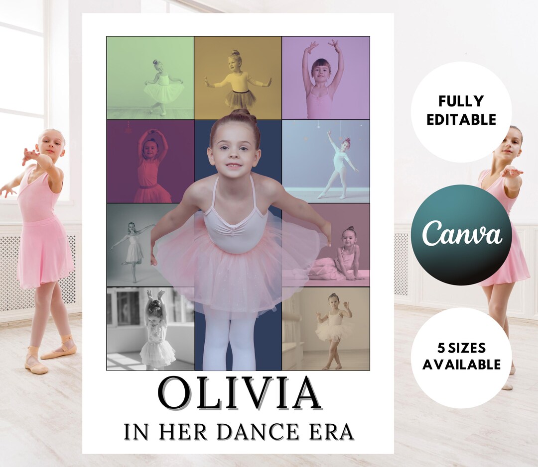 Editable Eras Poster Template, Photo Collage Gift, DIY Ballet Dancer ...