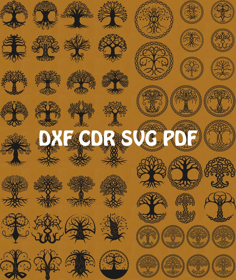 Cut Files, Celtic Trees, CNC, Laser, Plasma, Cricut Cutting Files, Dxf ...