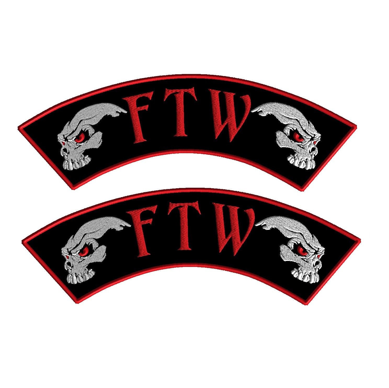 Skull Motorcycle Patch: FTW Iron-on Jacket Back Patch (13" X 3") - Etsy