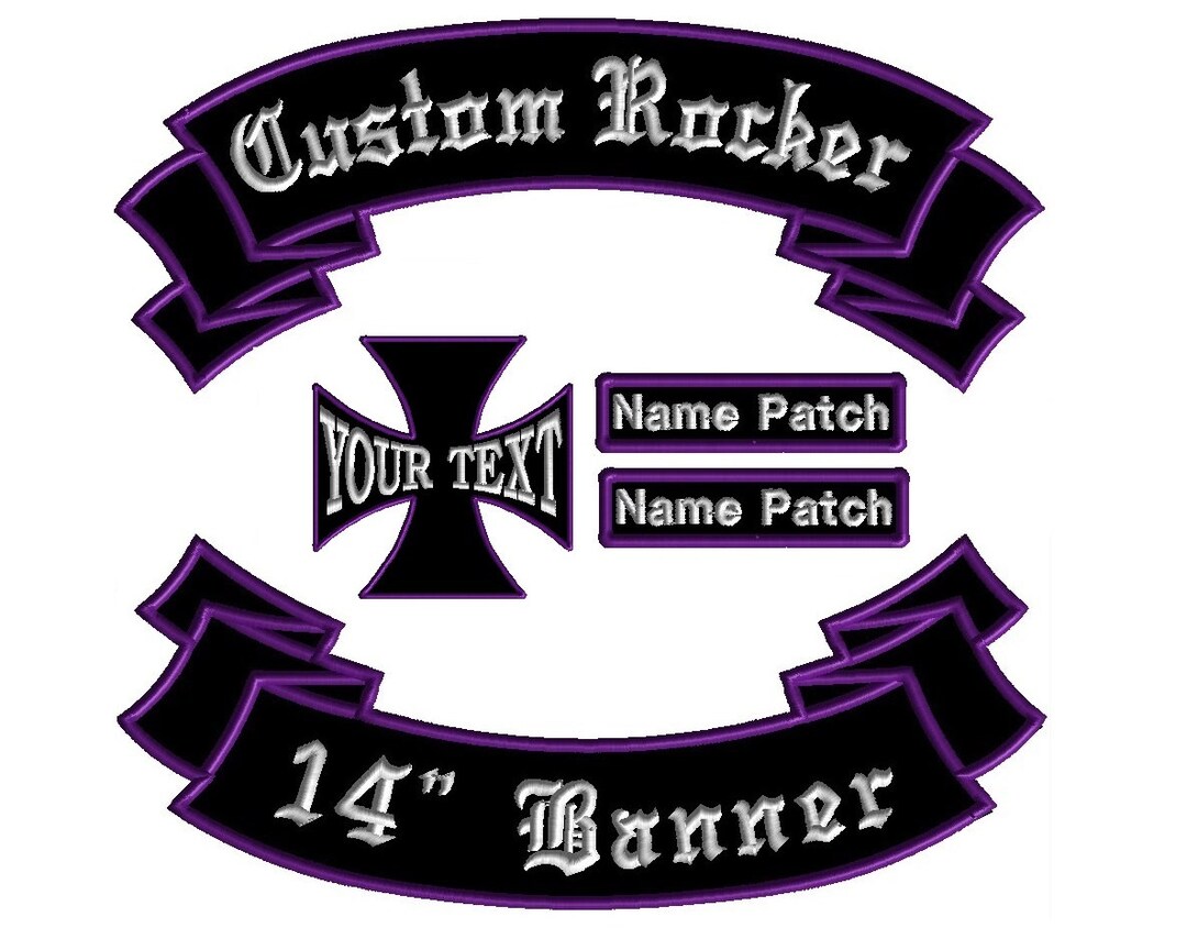 Custom 14" Embroidered Rocker Patch Set - Iron on Motorcycle Patches - Etsy