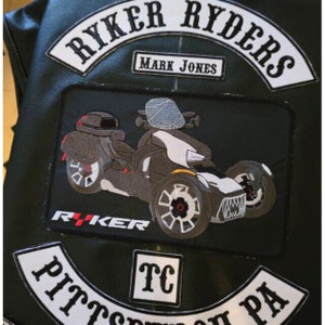 Custom Motorcycle Patches: 12" Top & Bottom Rocker, Officer Tag - Etsy