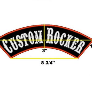 2 Piece Custom Embroidered Biker Patch Set Top Bottom Rocker Badges ...